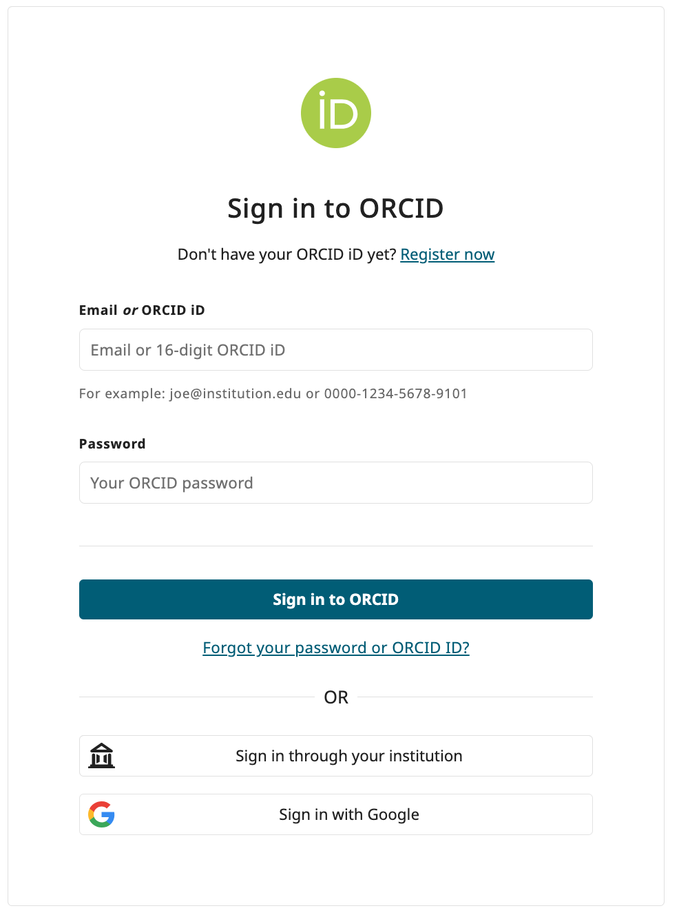 Sign into ORCID – ORCID
