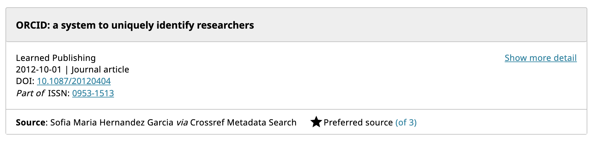Where can I see the source of information on my record? – ORCID